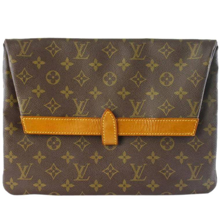 70's vintage Louis Vuitton monogram envelope style document portfolio ...