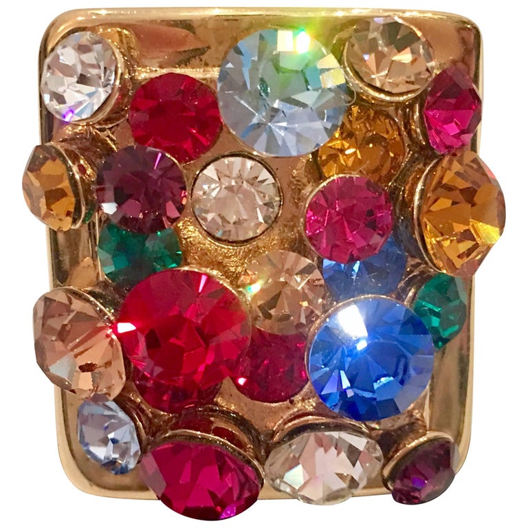 21st Century Gold and Swarovski Crystal Cocktail Ring By, Kate Spade ...