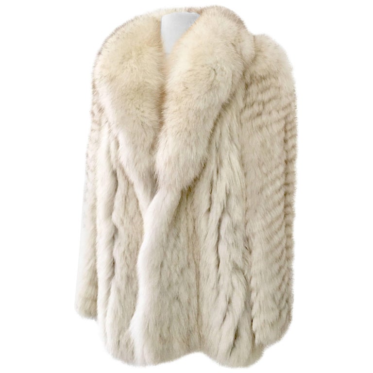 VIntage Winter White Fox Fur Coat at 1stDibs