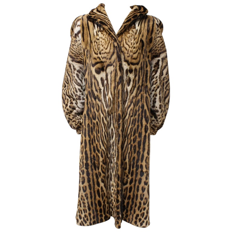 Long Ocelot Fur Coat . Size 40 at 1stDibs | ocelot fur coat price ...