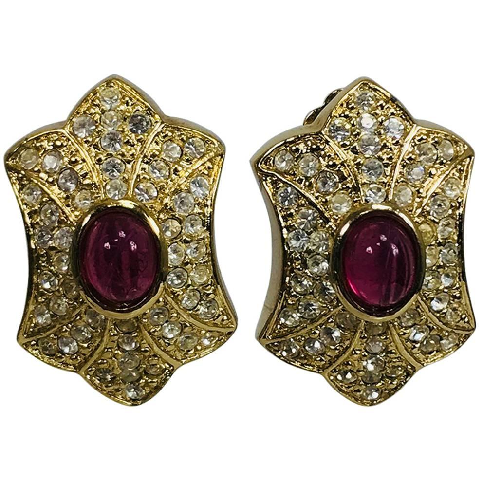 Grosse Germany coral and gold ear clips at 1stDibs | grosse germany ...