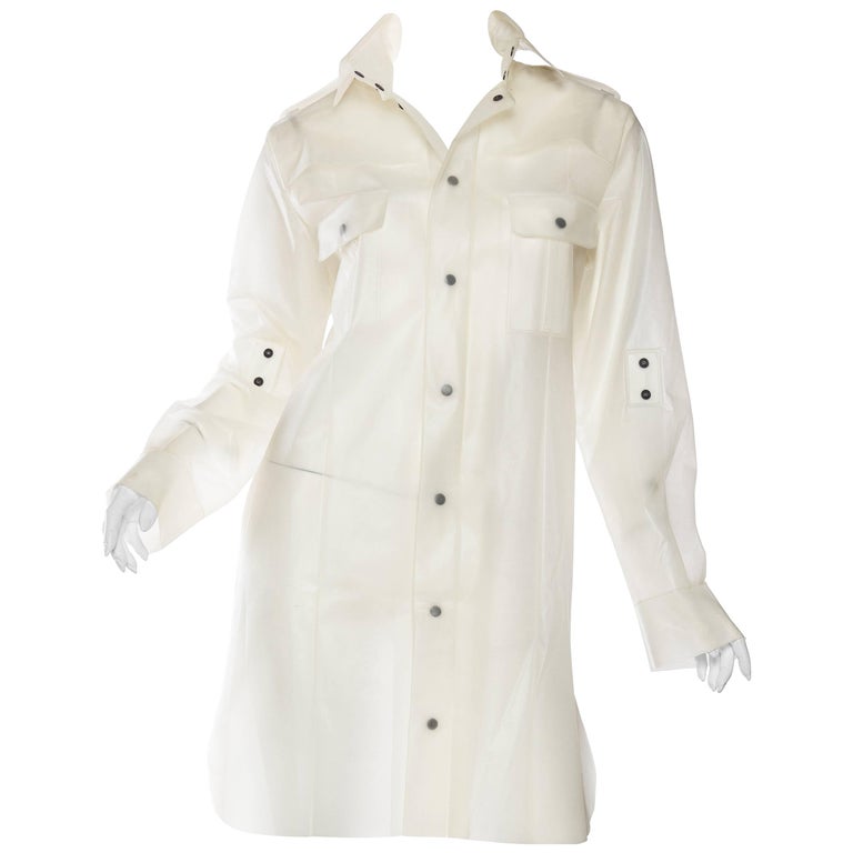 Sheer Frosted Vinyl Rain Coat at 1stDibs