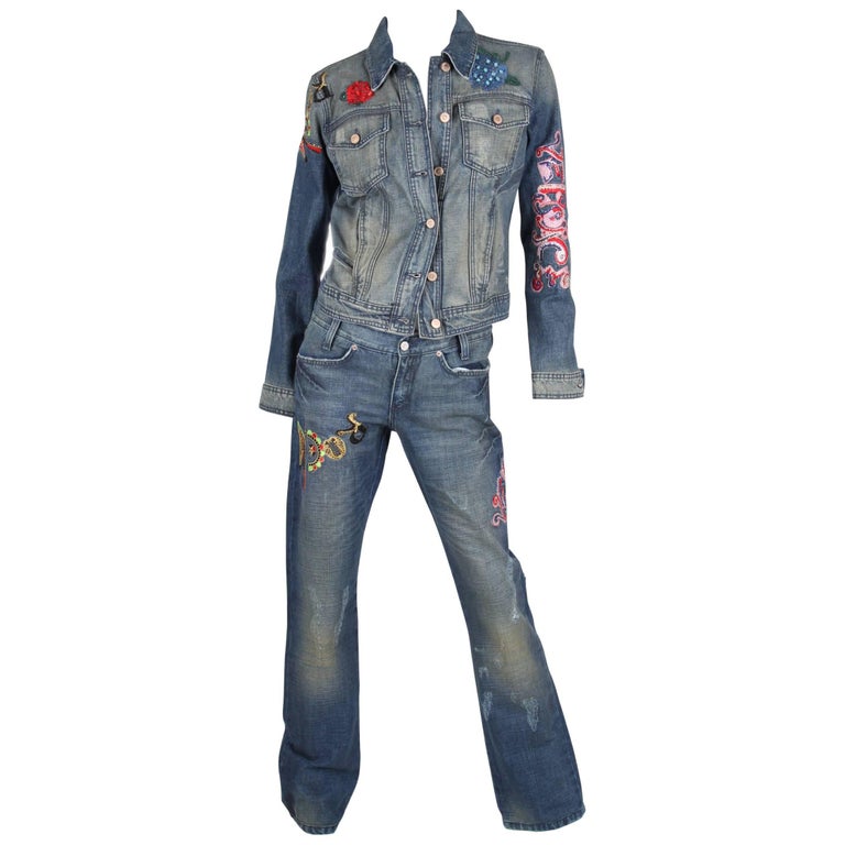 Versace 2-pcs Denim Suit Jacket and Pants - blue at 1stDibs | blue ...