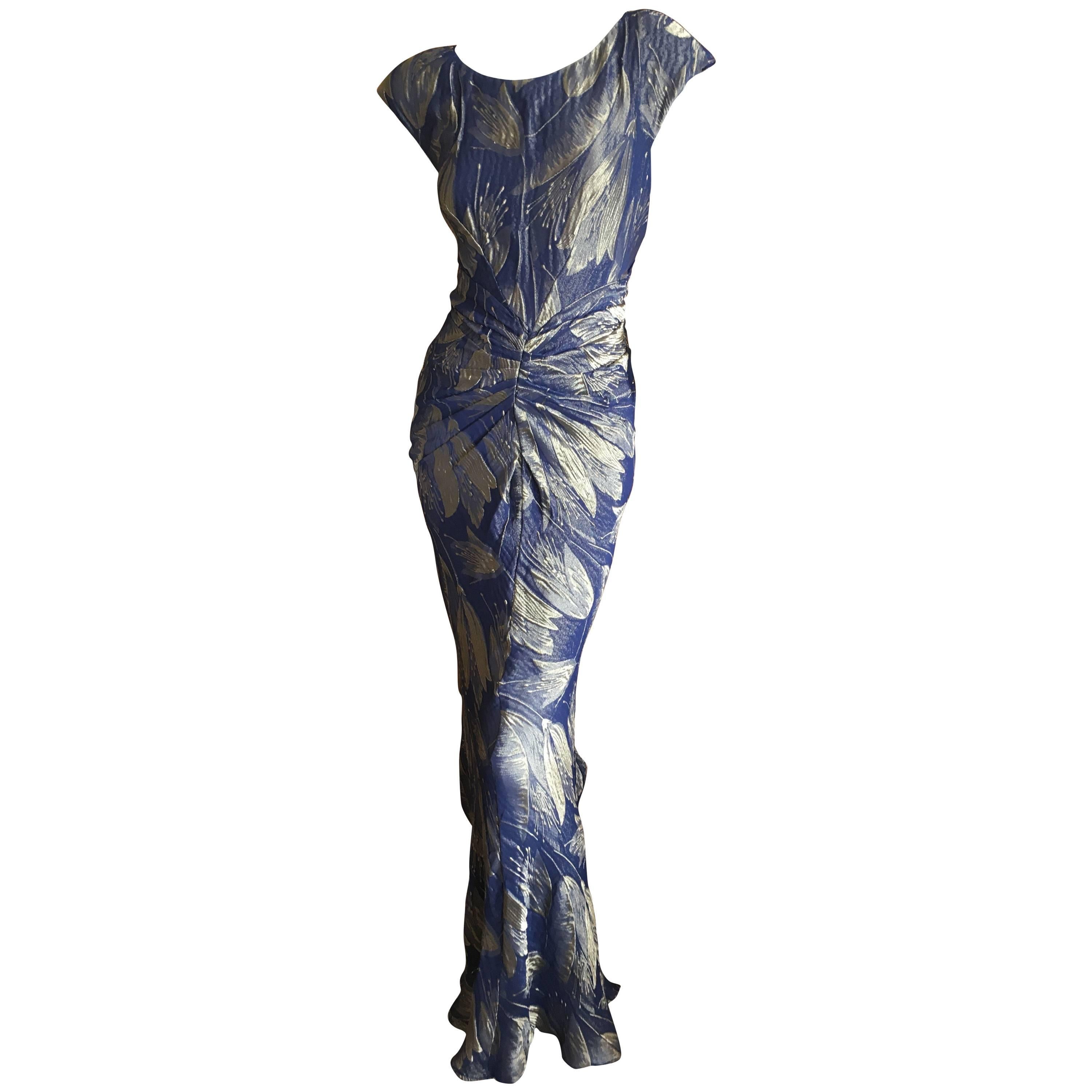 Christian Dior by Galliano Vintage Golden Jacquard Tulip Print Evening ...