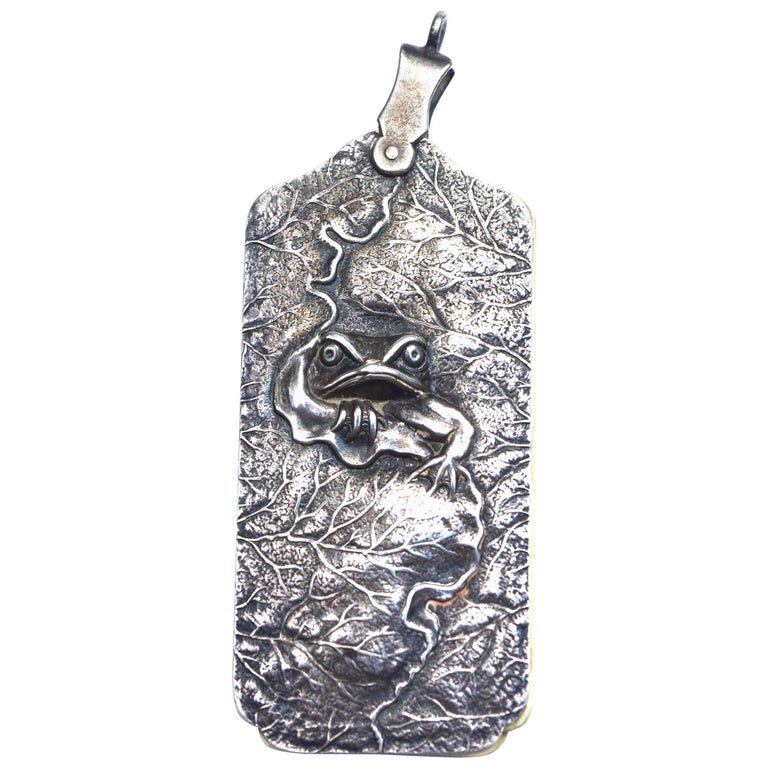 Antique Sterling Frog Notepad Pendant / Chatelaine For Sale at 1stDibs ...