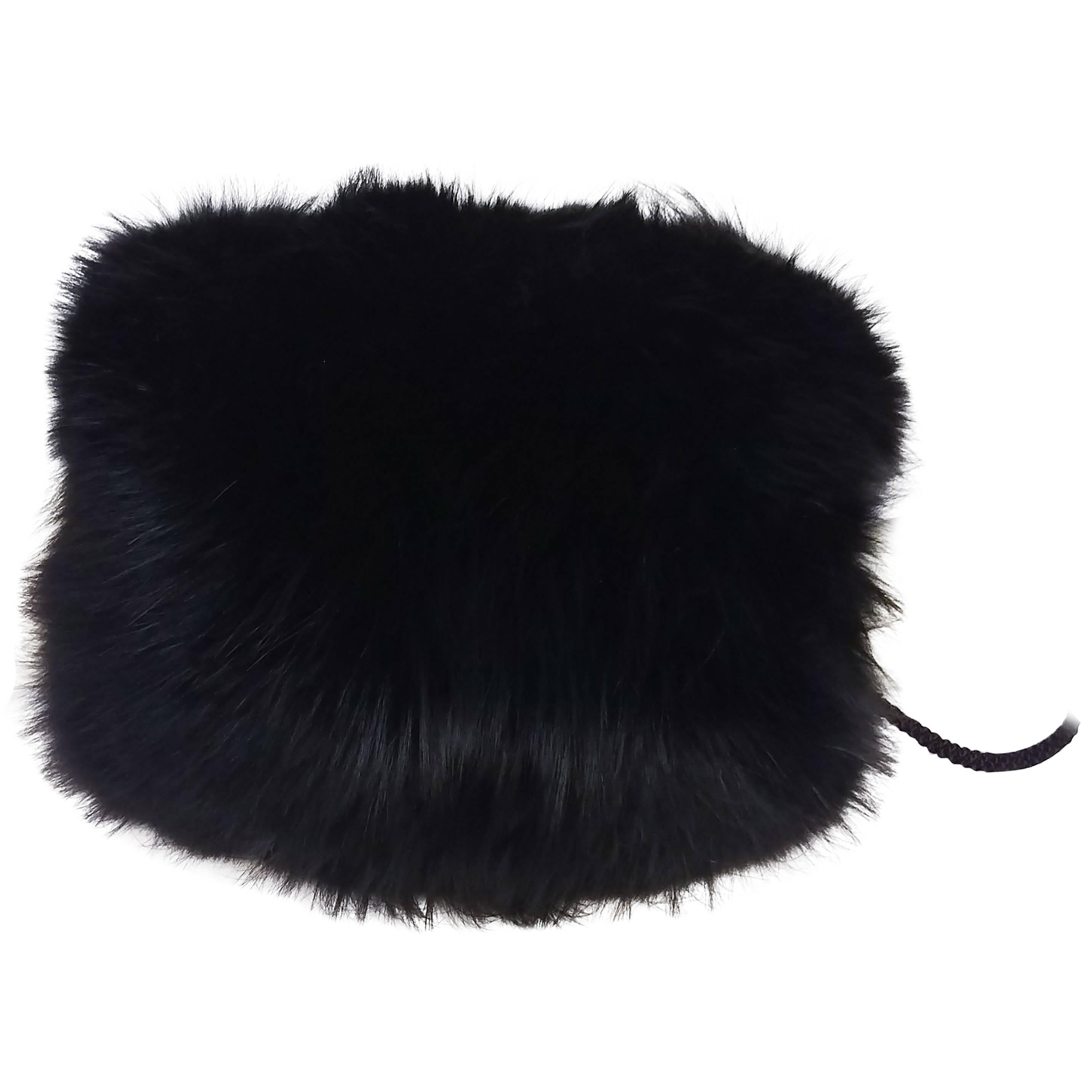 Black Fox Fur Muff at 1stDibs | fox muff, black fur muff, muff for sale