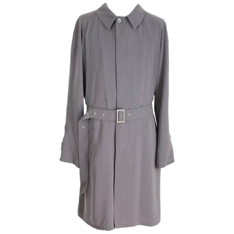 Giorgio Armani vintage trench coat gray pearl classico 56 1980s ...