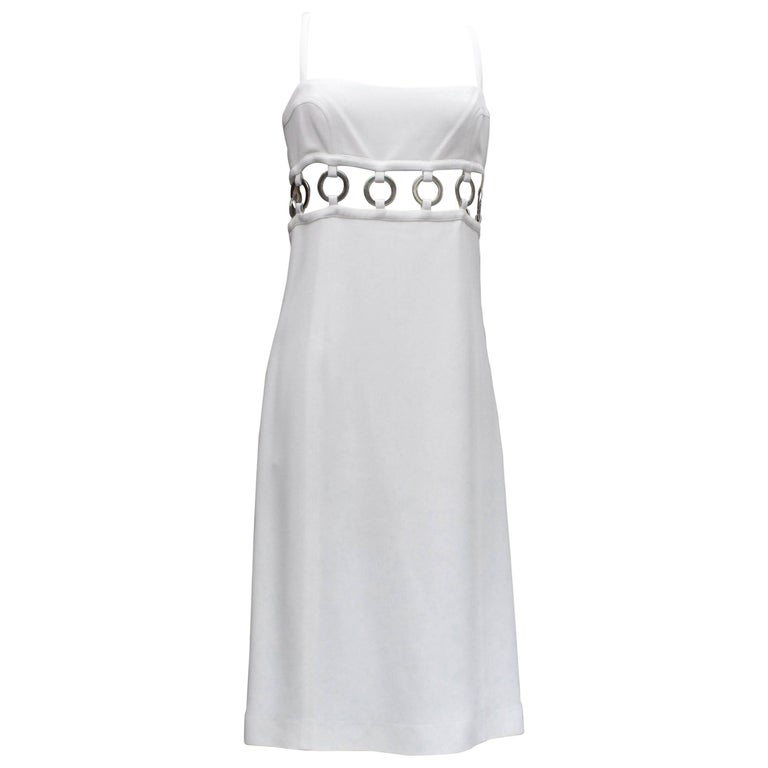 Paco Rabanne perforated white dress, 2010s at 1stDibs
