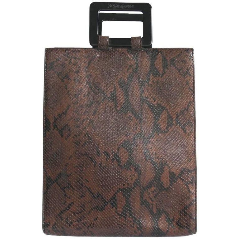 YVES SAINT LAURENT Bag in Brown Python Leather at 1stDibs | saint ...