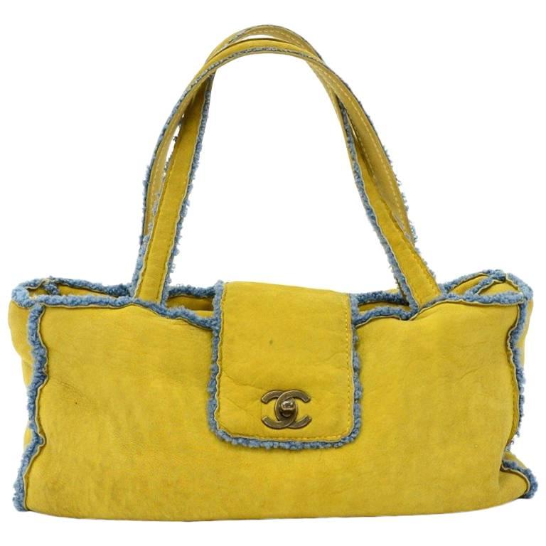 Chanel Yellow Mutton Leather Hand Bag at 1stDibs
