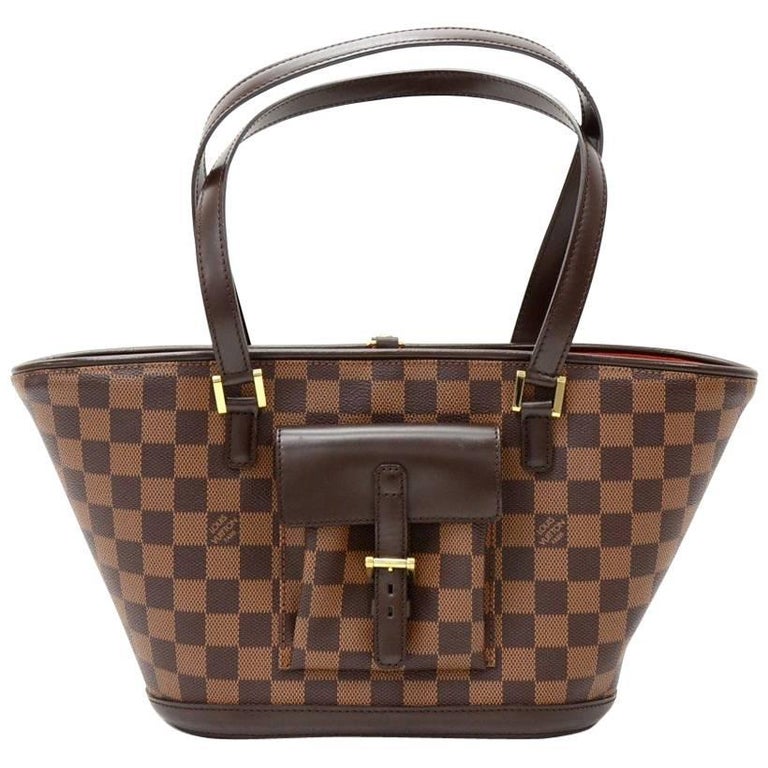 Louis Vuitton Manosque PM Ebene Damier Canvas Tote Hand Bag at 1stDibs