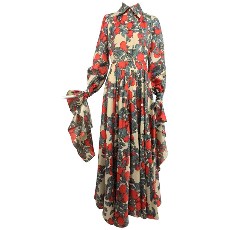 John Bates iconic apple print dress for Jean Varon 1970s at 1stDibs
