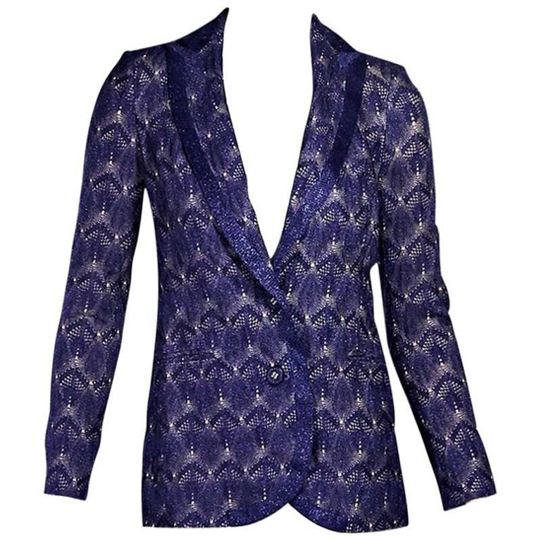 Purple Missoni Metallic Knit Blazer For Sale at 1stDibs
