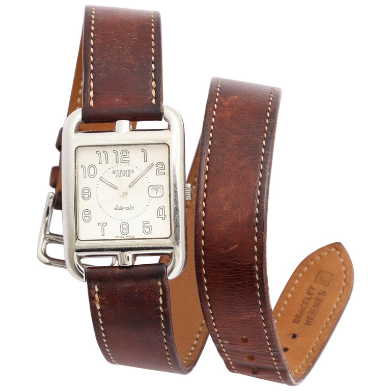 Hermes Cape Cod Automatic Brown Double Strap Watch at 1stDibs | hermes ...