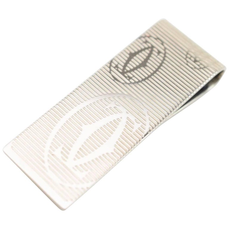 Cartier Silver Metal Textured Men's Money Clip in Box at 1stDibs ...