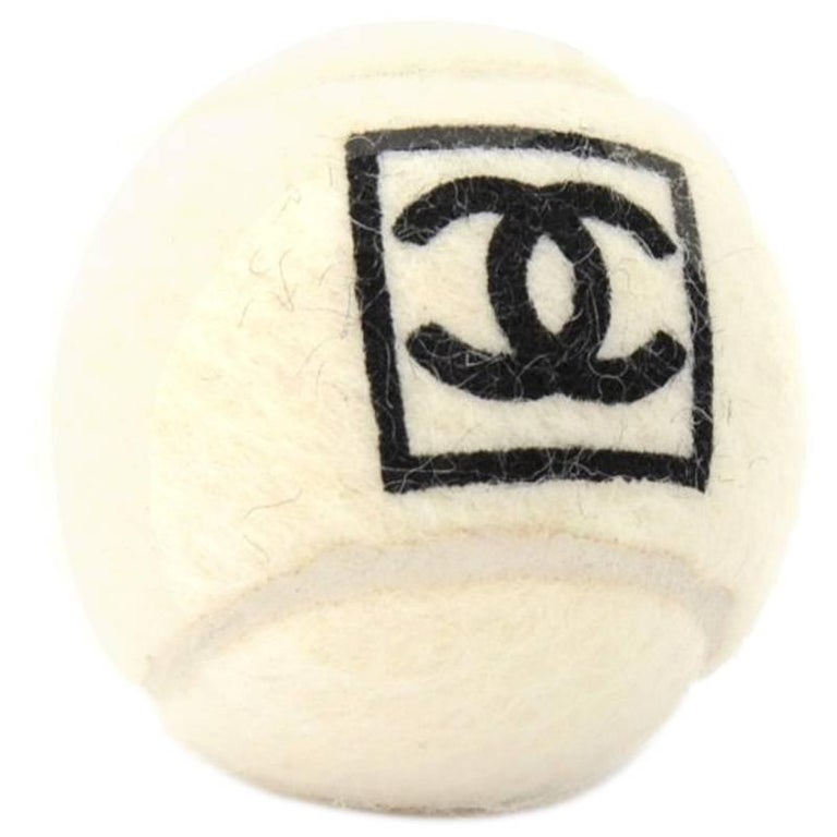 Chanel White Tennis Ball and Pouch at 1stDibs | chanel tennis ball