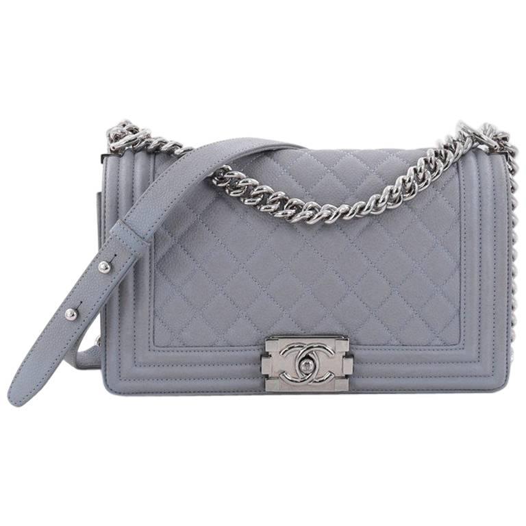 Chanel Boy Flap Bag Quilted Caviar Old Medium at 1stDibs | chanel grey ...
