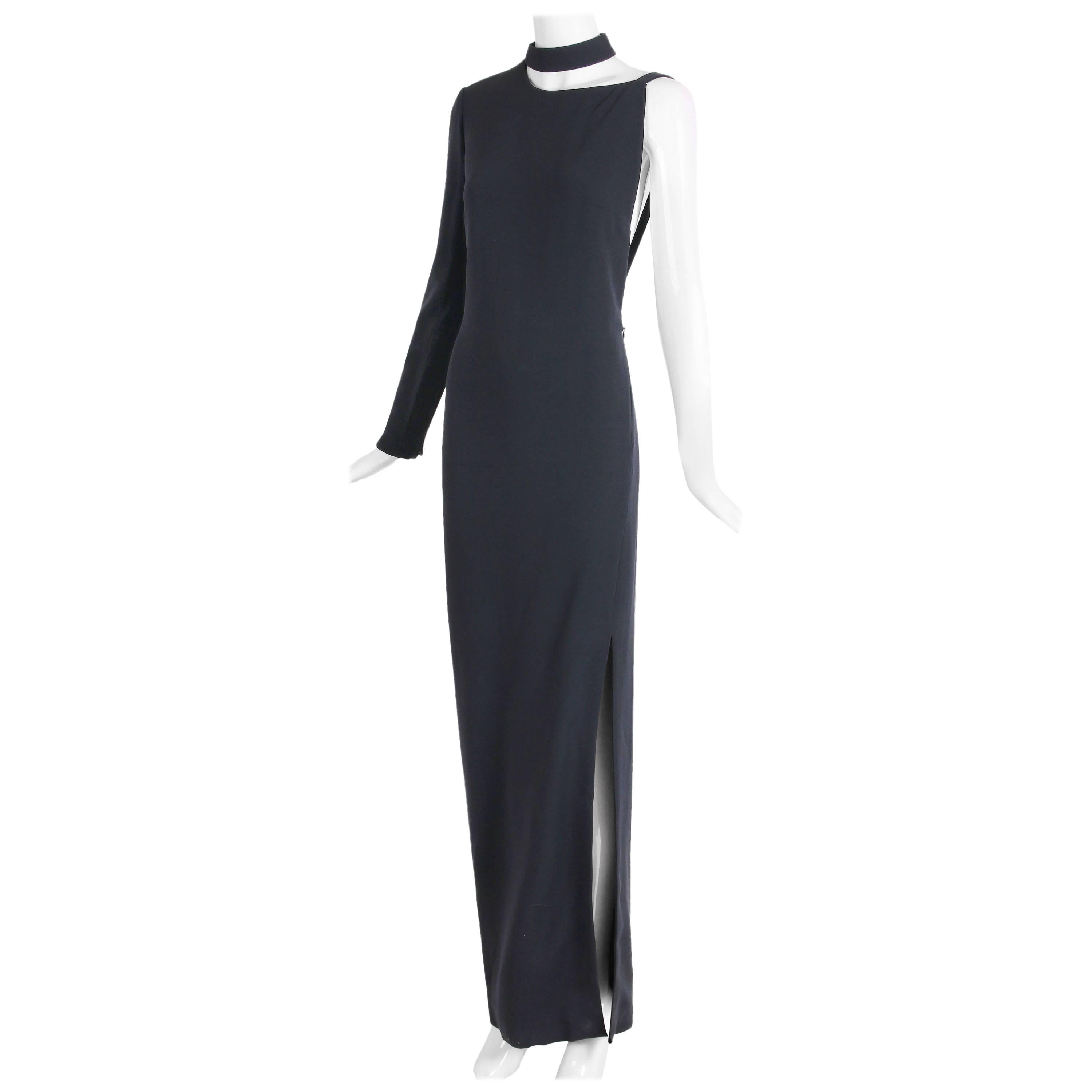 Tom Ford Signature Black Body Hugging Gown with Cape For Sale at 1stDibs