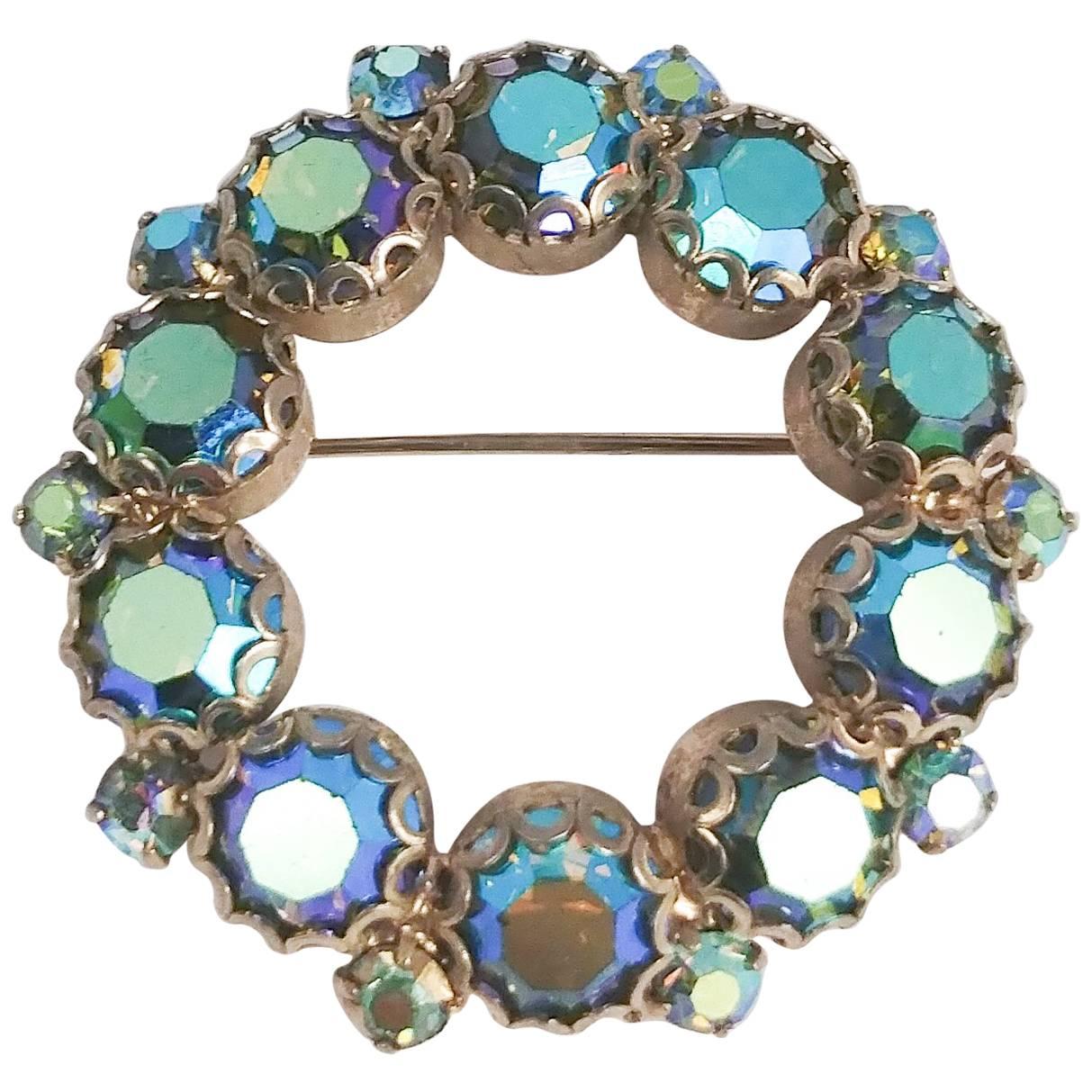 1960s/1970s Weiss Rhinestone Brooch at 1stDibs
