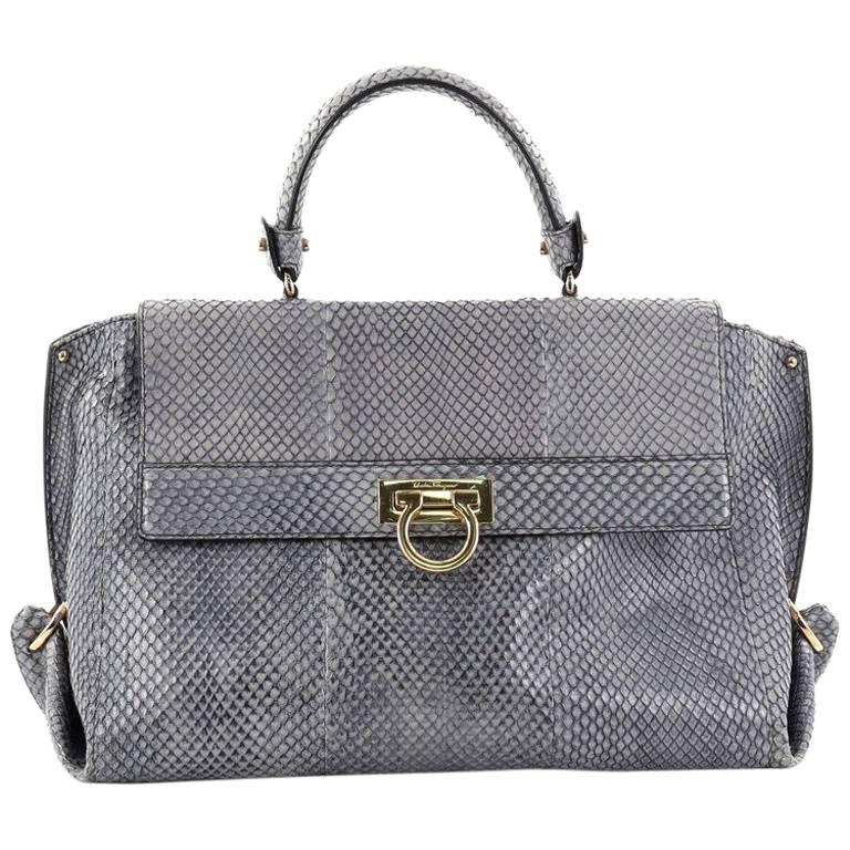 Salvatore Ferragamo Sofia Satchel Python Medium at 1stDibs