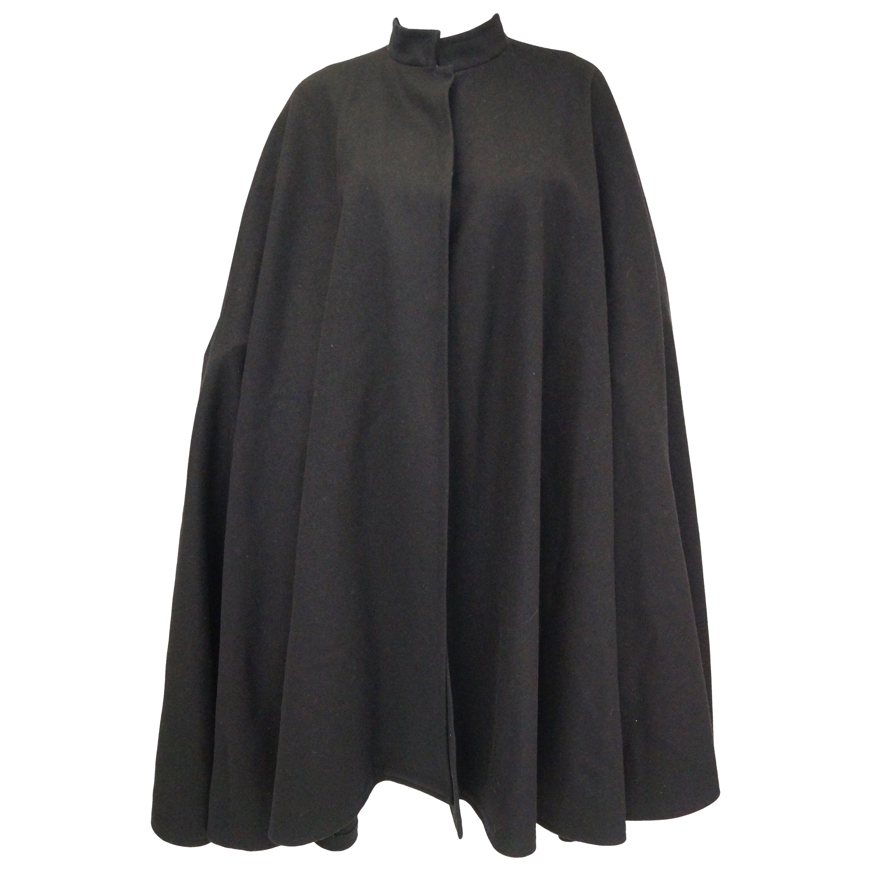 Mister Carnaby Men's Vintage 1960s Black Wool Velvet Collar Cloak ...