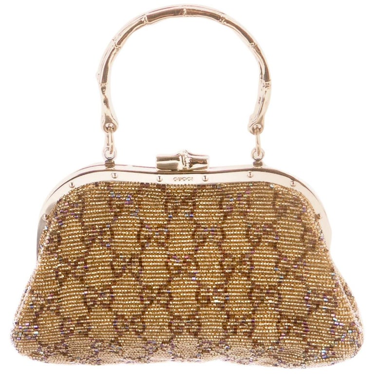 COLLECTIBLE TOM FORD for GUCCI EMBELLISHED GOLD CLUTCH BAG at 1stDibs