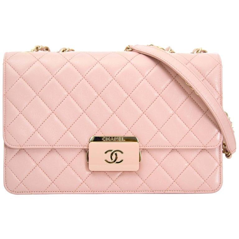 Chanel Pink Sheepskin Flap Bag at 1stdibs