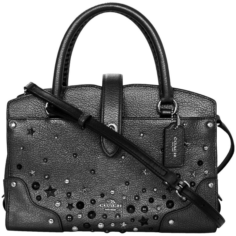 Coach Pewter Star Rivets Mercer 24 Satchel Bag with DB For Sale at 1stDibs