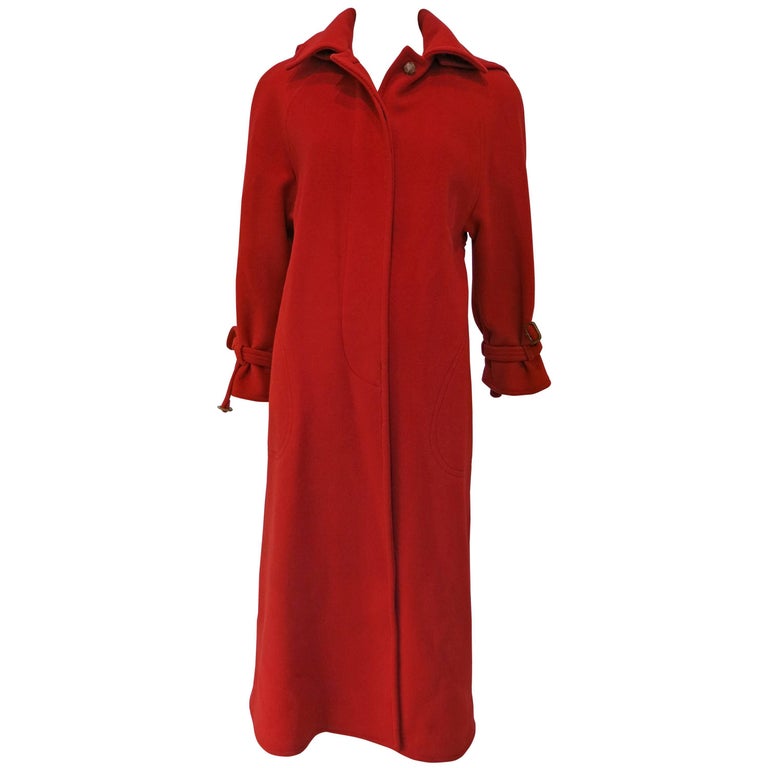 Calvin Klein Full Length Red Wool Coat For Sale at 1stDibs | calvin ...