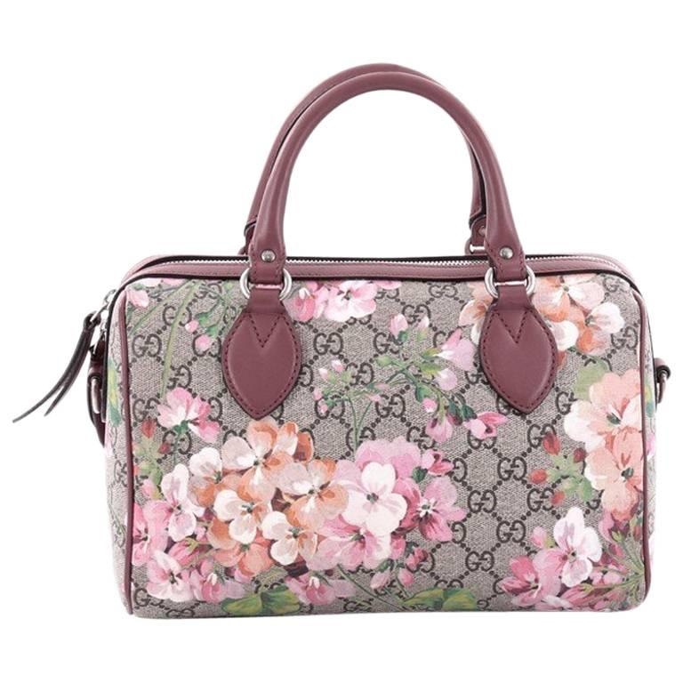 Gucci Convertible Boston Bag Blooms Print GG Coated Canvas Small at ...