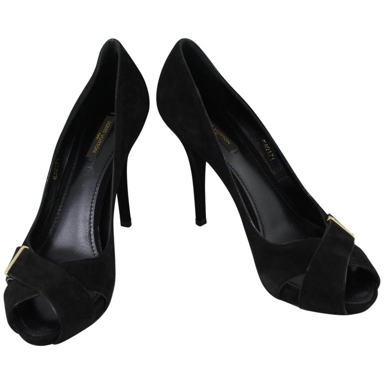 Black Louis Vuitton Passy High Hell Shoes. Size 39.5 FR For Sale at ...