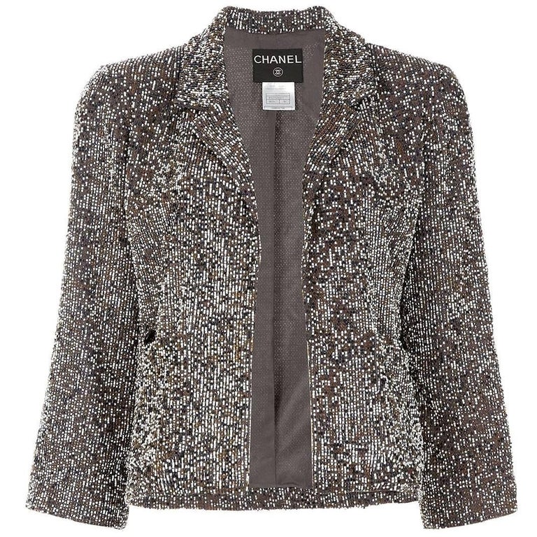 Iconic Chanel Signature Fully Beaded Evening Jacket like Haute Couture ...