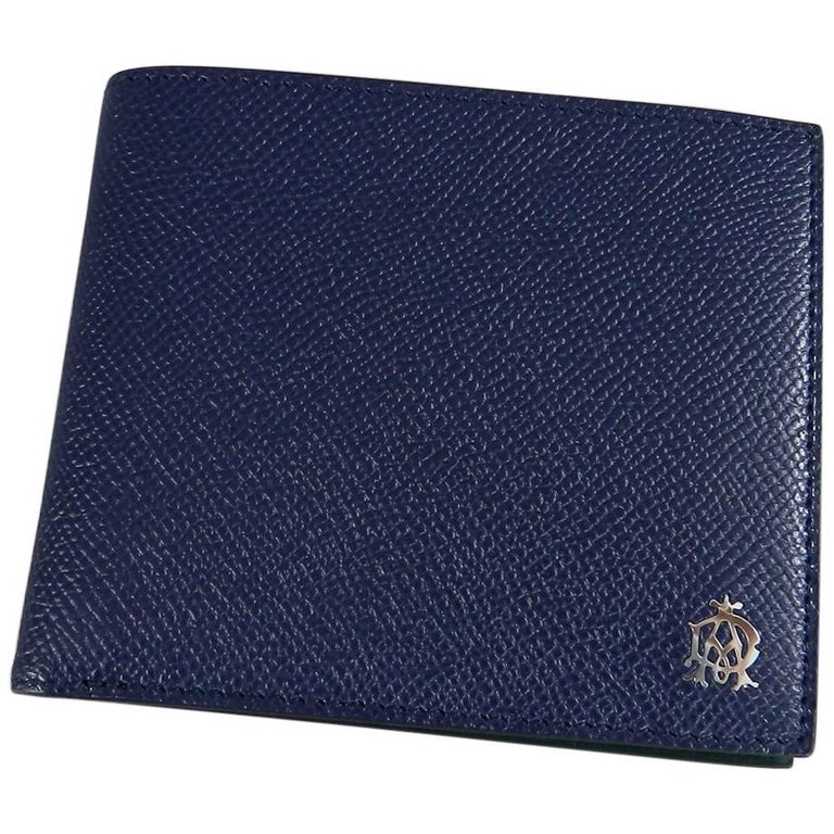 DUNHILL Blue and Green Bifold Leather Wallet at 1stDibs