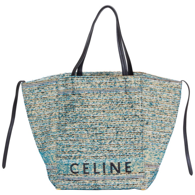 New Celine Boucle Fabric Blue Phantom Bag at 1stDibs | celine fabric ...