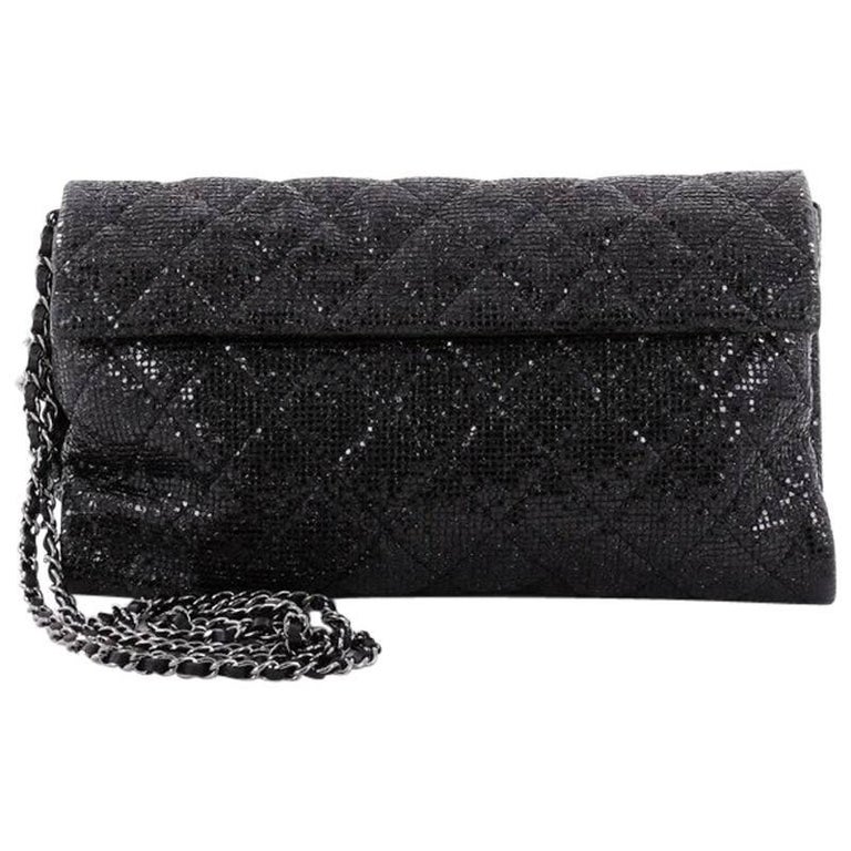 Chanel Chain Clutch Glittered Calfskin at 1stDibs