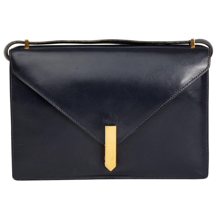 Hermes Navy Box Calf Leather Vintage Jimmy at 1stDibs