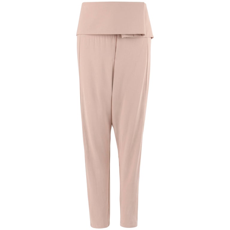 ALEXANDER McQUEEN Resort 2011 Khaki Crepe Fold Over Cropped Harem Pants ...