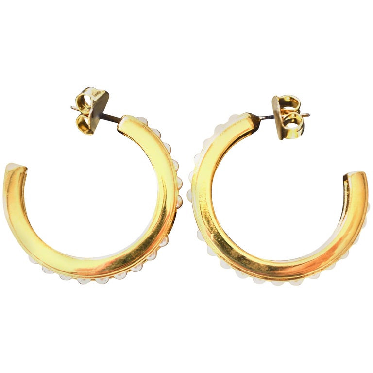 1990s Fendi Hoop Earrings at 1stDibs | fendi earrings