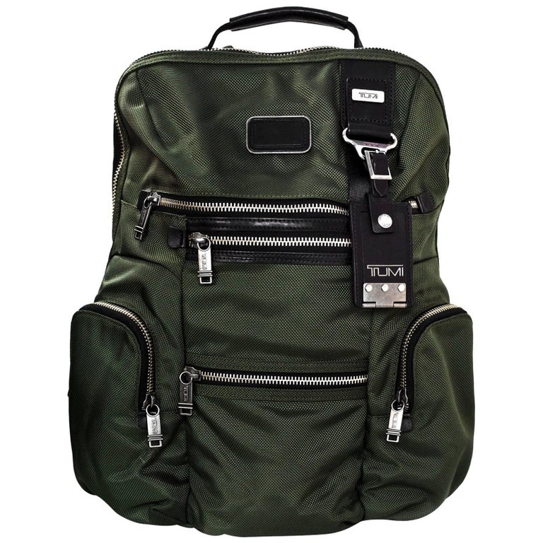 Tumi Green Nylon Knox Backpack Bag For Sale at 1stDibs | tumi knox backpack