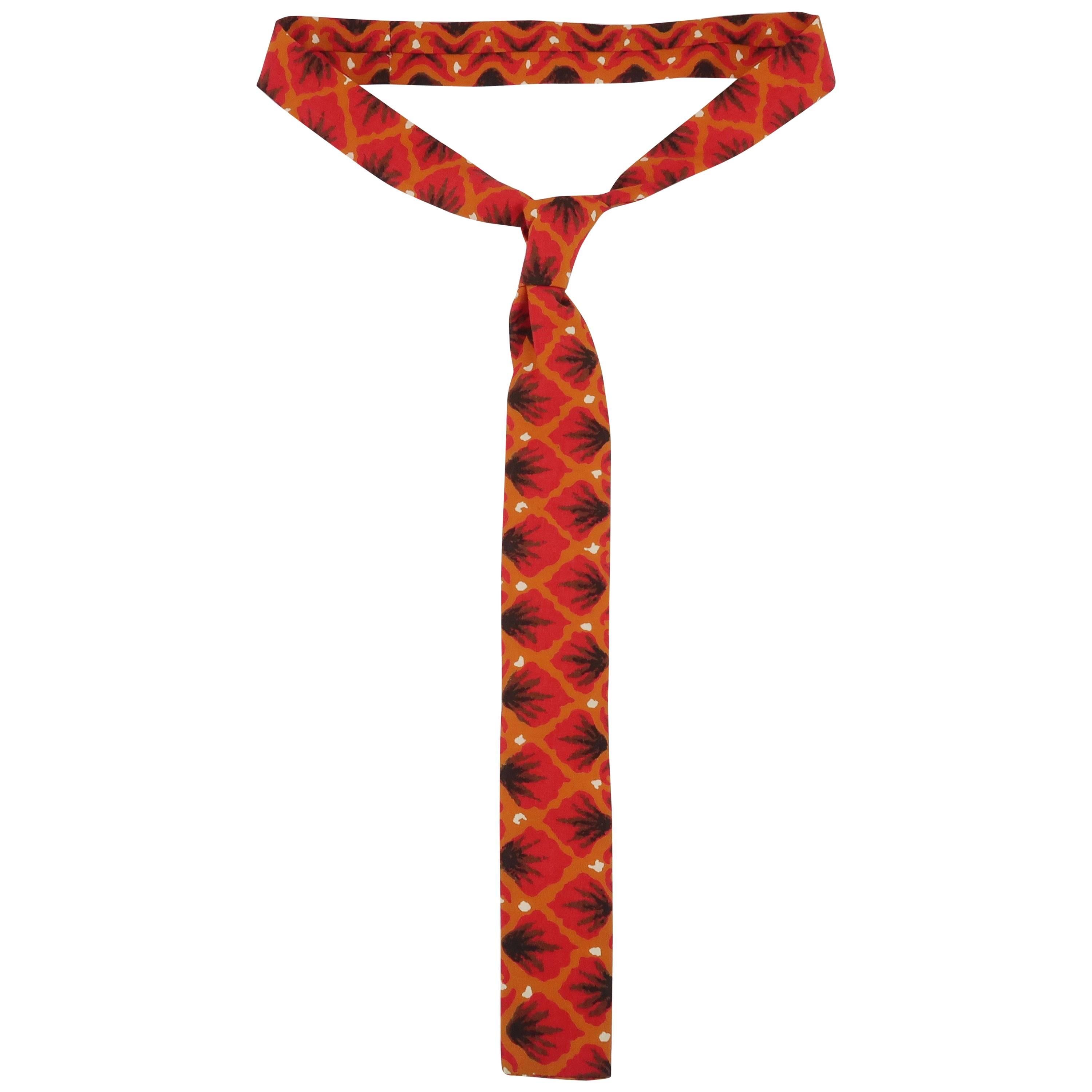 Exotic 1960's Orange Skinny Square Men's Necktie For Sale at 1stDibs ...