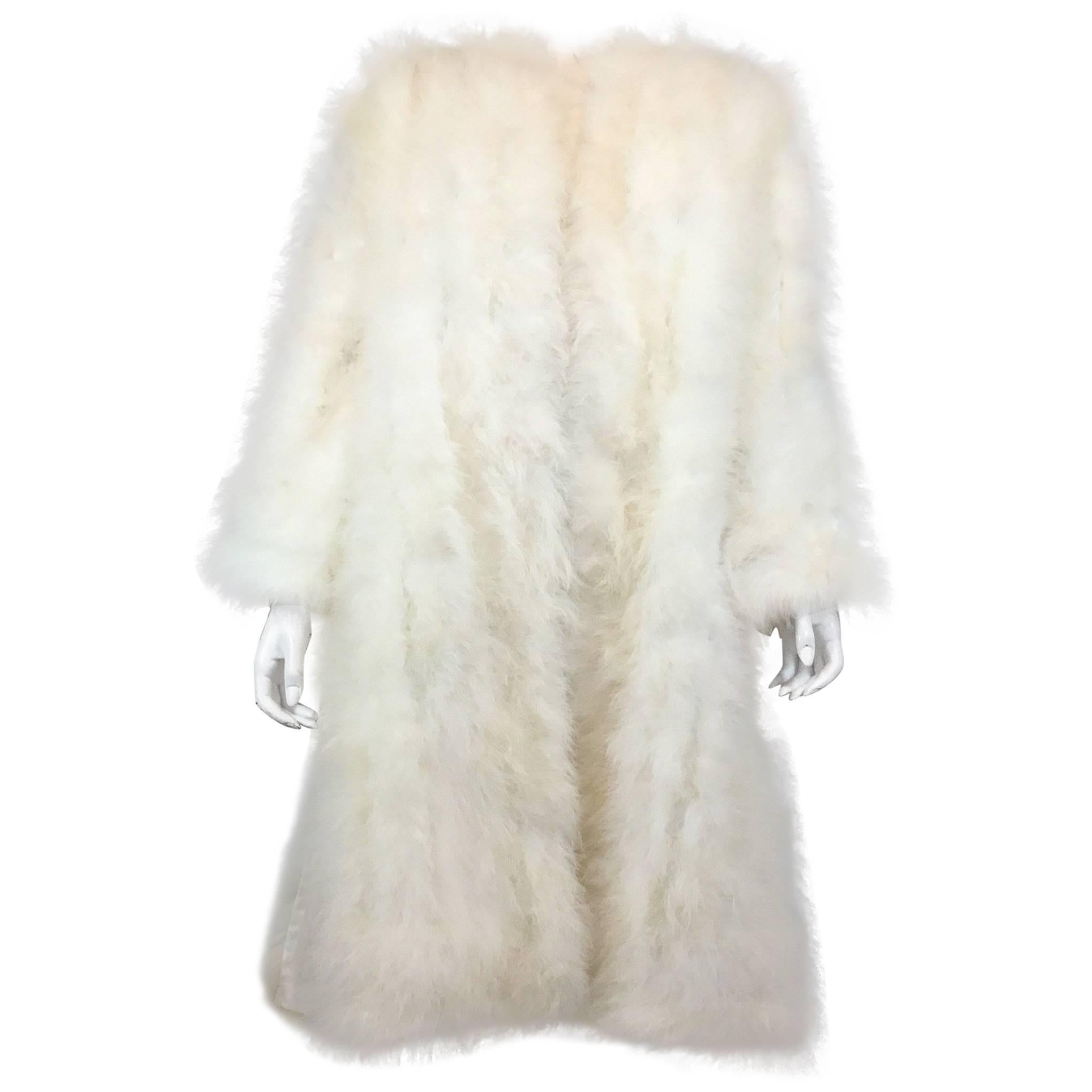 Vintage White Maribou Ostrich Coat at 1stDibs | maribu coat, maribou coat