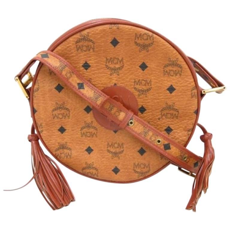MINT. Vintage MCM brown monogram round Suzy Wong shoulder bag with brown leather at 1stDibs ...