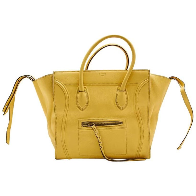 CELINE Luggage Bag in Yellow Grained Leather For Sale at 1stDibs ...