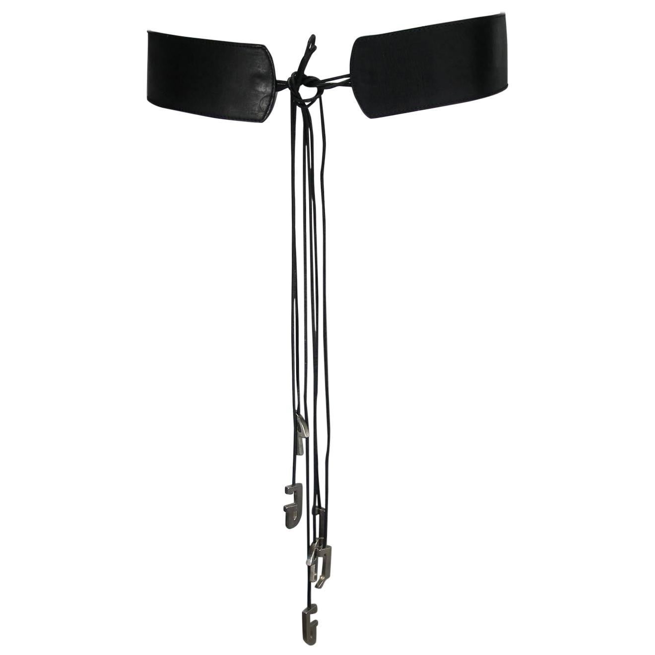 Jean Paul Gaultier Runway Cursive Logo Metal Chrome Belt RTW 2013 at ...