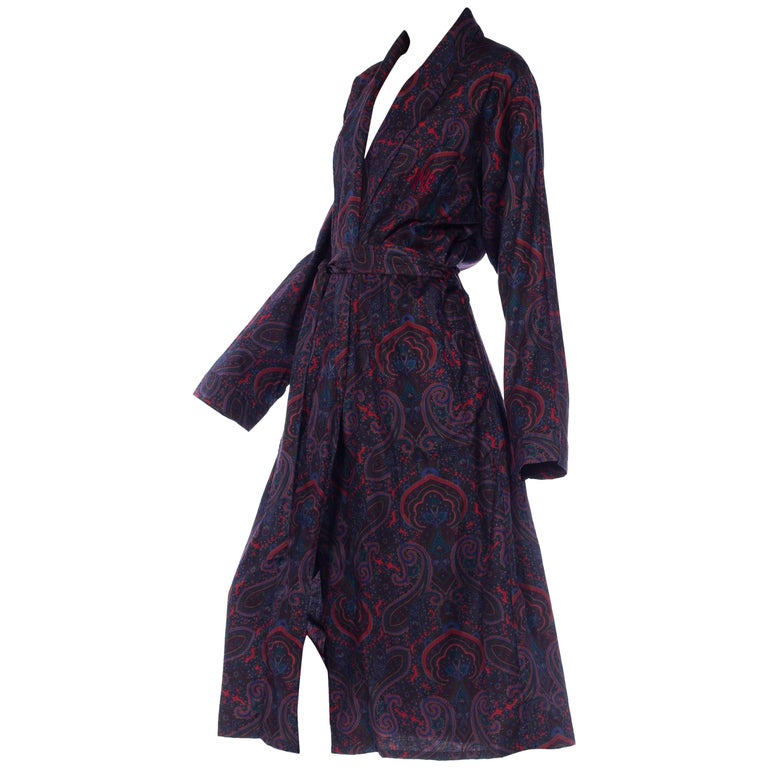 Silk Paisley Print Robe at 1stDibs | silk paisley robe
