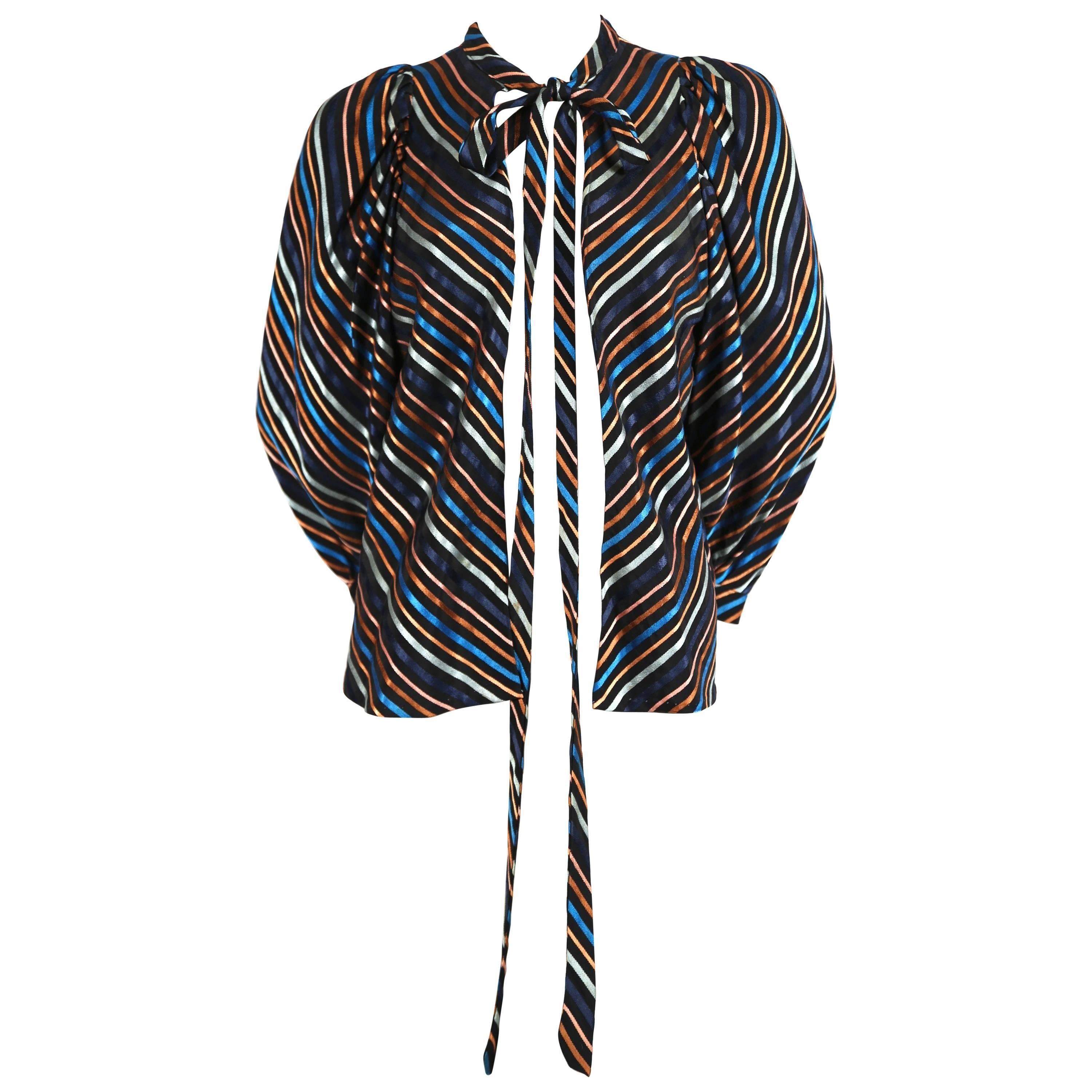 1960's ALICE POLLOCK striped jacket with necktie at 1stDibs