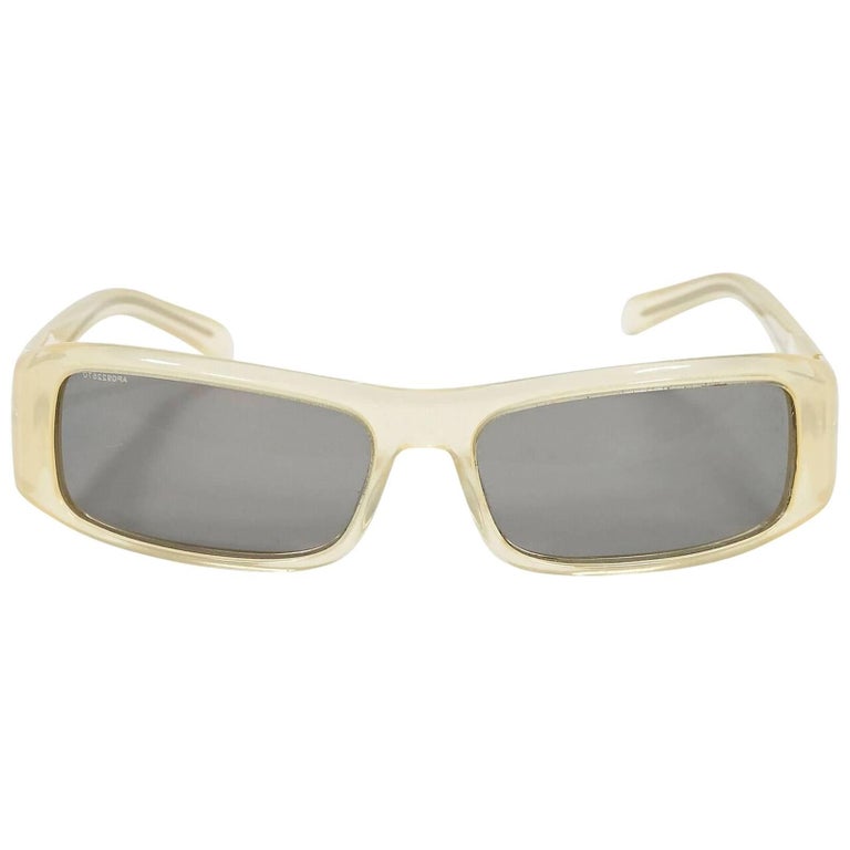 Clear Prada Rectangular Sunglasses For Sale at 1stDibs