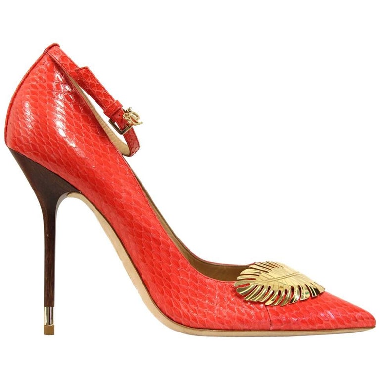 Dsquared2 Red Python Skin Pumps, 2000s at 1stDibs