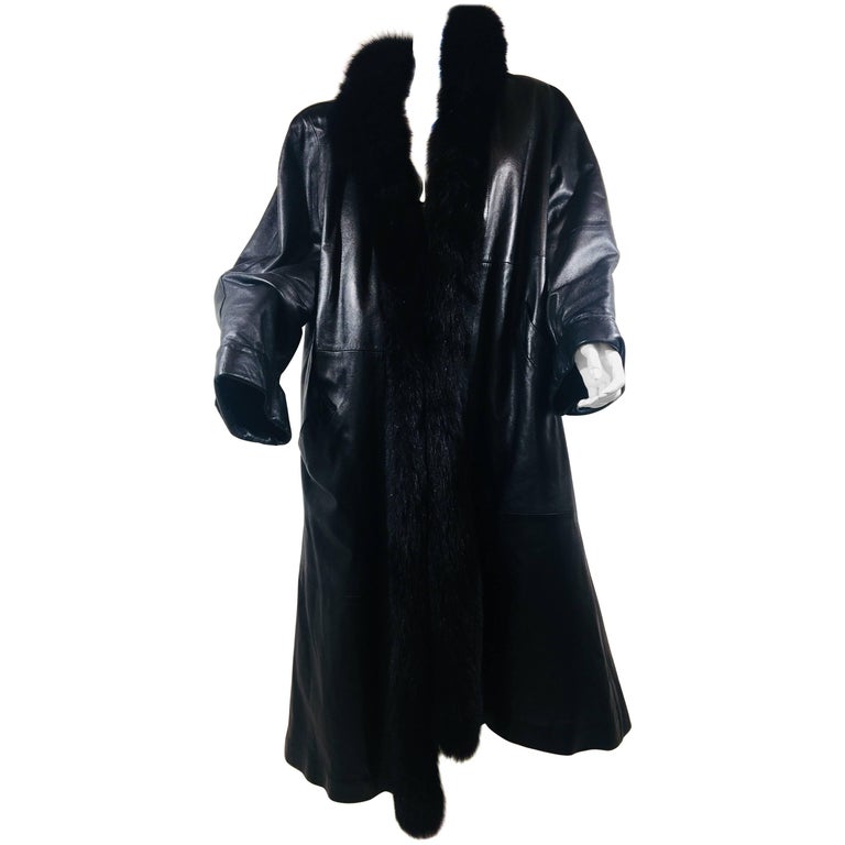 Leather Coat with Fur Lining at 1stDibs | leather jacket with fur lining