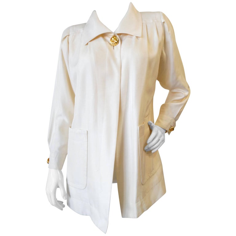 1990s Yves Saint Laurent Cream Jacket For Sale at 1stDibs